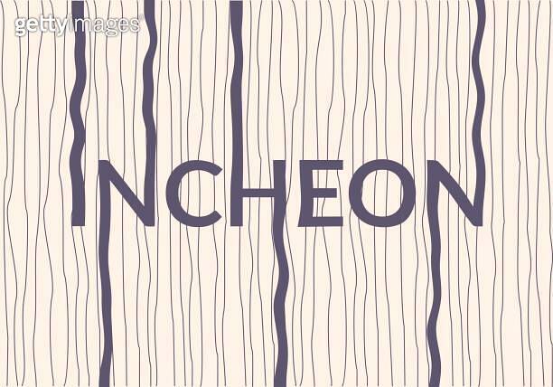 Incheon city of South Korea name in geometry style design. Creative ...