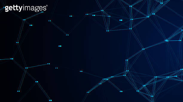 Global network connections with glitch effect. Abstract vector neural networks cyberspace ...