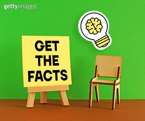 Get the facts is shown using the text and picture of light bulb ...