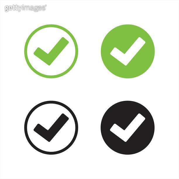 Check mark icon, symbol, signs, vector illustration (1474783250) - 게티이미지뱅크