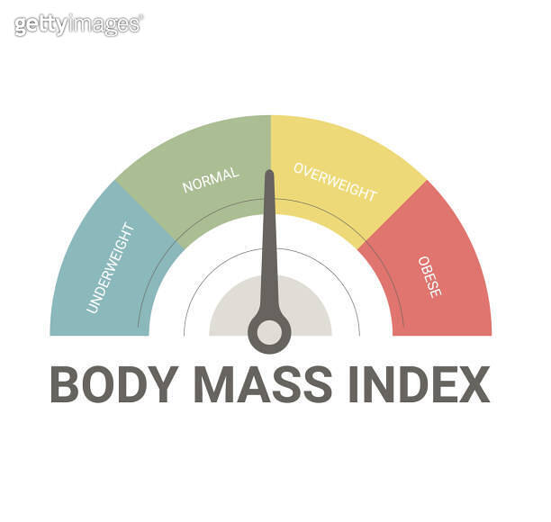 Obese indicator BMI. Body mass index isolated on white background ...