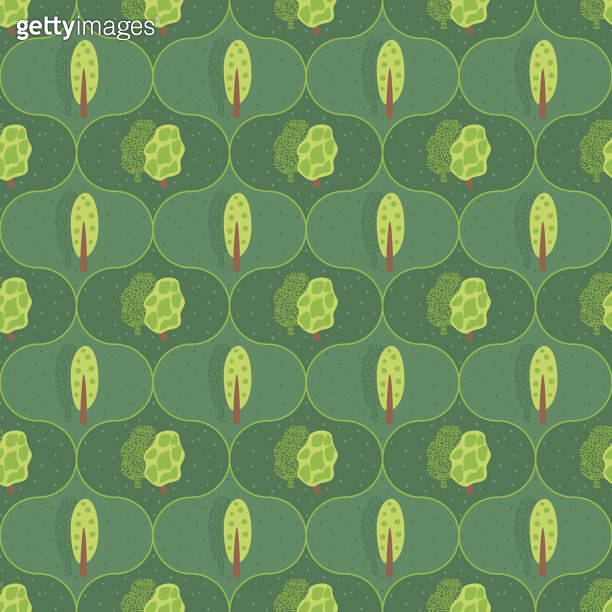 Forest landscape seamless pattern. Trees grainy textured endless ...