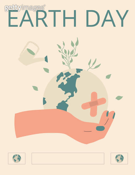 Earth Day. Hurt globe in human hand. Sick planet protect. Climate ...