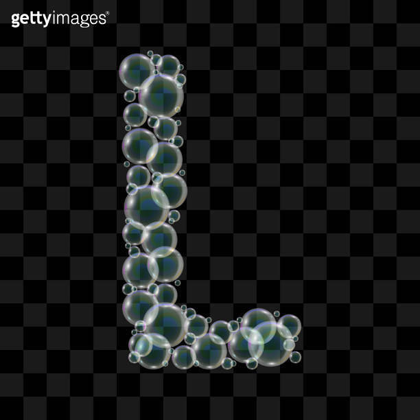 Letter L made of soap bubbles on a transparent background. Vector ...