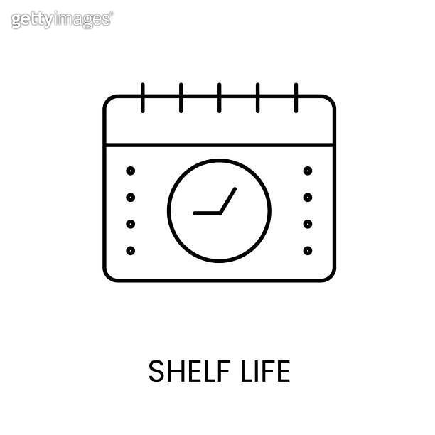 Expiration date line icon in vector with editable stroke for packaging ...