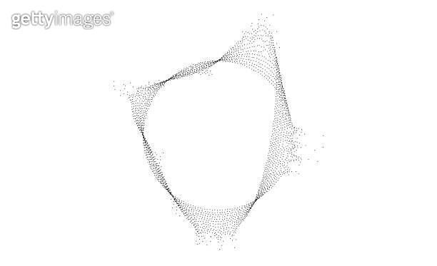 Dotted wavy lines with dissolve effect. Stipple disintegrating curved ...