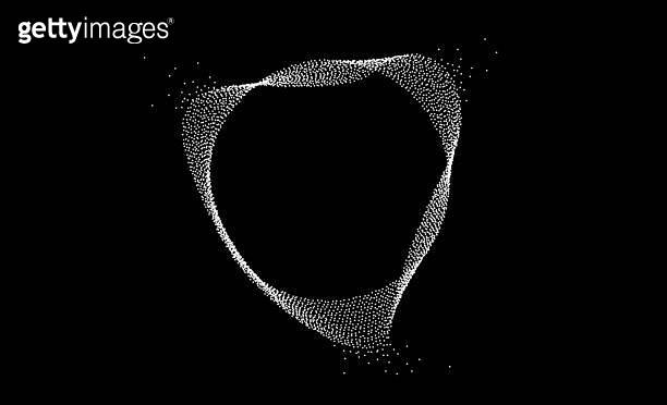 White dotted wavy lines with dissolve effect. Stipple disintegrating ...