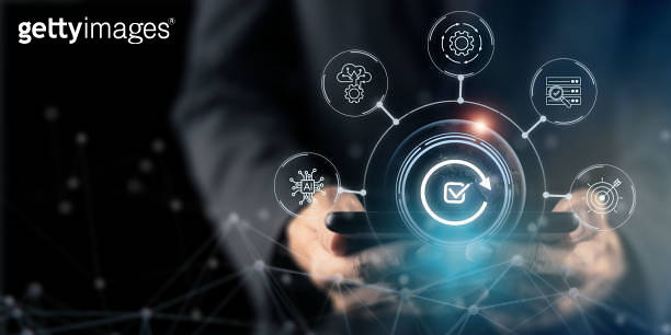 Real time management concept. Using automation technology real-time ...