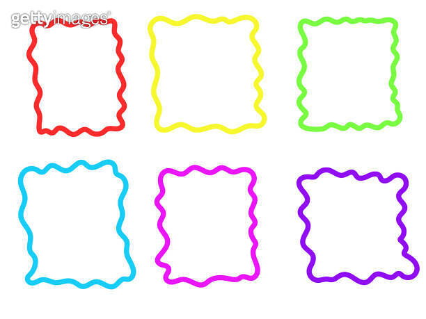 set of colorful text boxes with hand-drawn frames 이미지 (2025667573) - 게티 ...