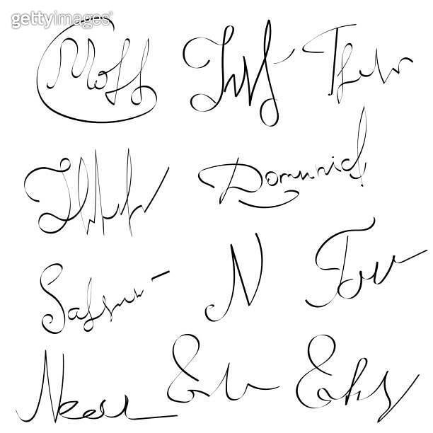 editable set of fake handwritten signatures for signed papers and ...