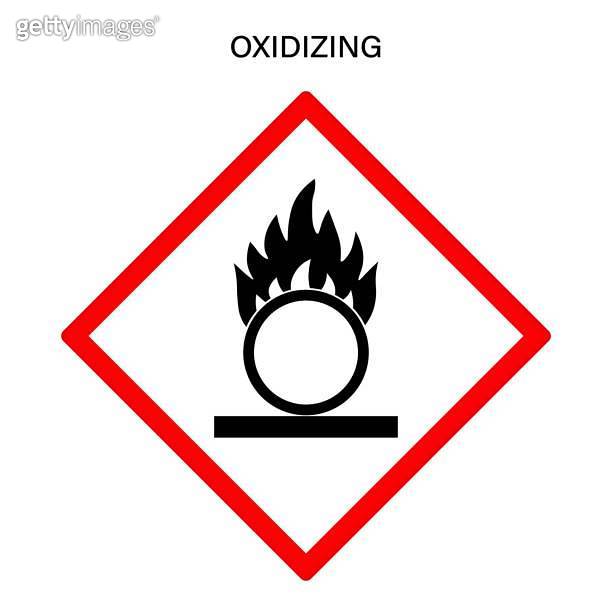 Oxidizing warning sign vector. Globally harmonized system hazard ...