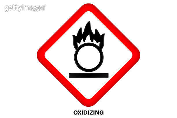 Oxidizing warning sign vector. Globally harmonized system hazard ...
