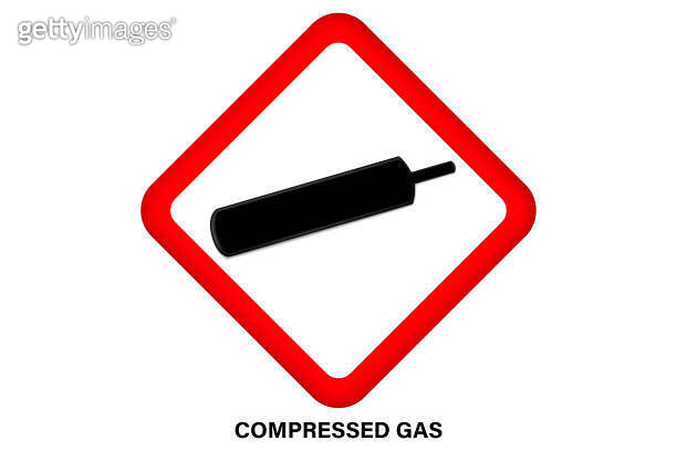 Compressed gas warning sign vector. Globally harmonized system hazard ...