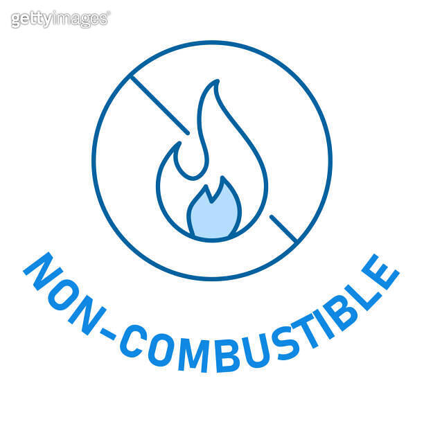 Non Combustible Badge Icon. Non Combustible Safety Badge. Vector Badge ...