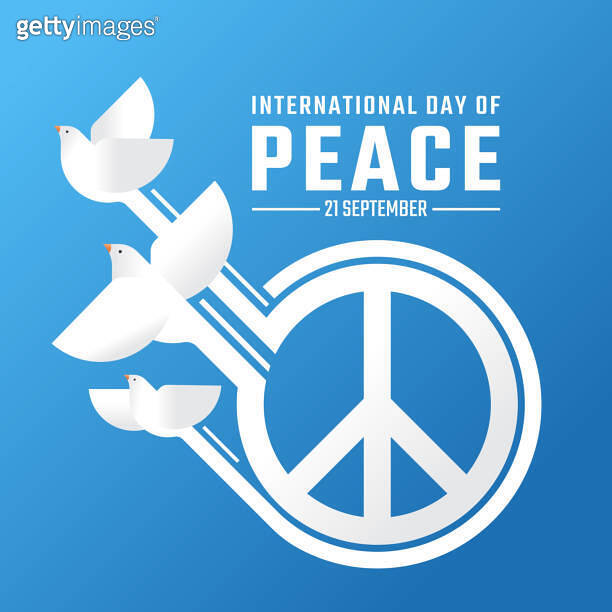 International day of peace - Group white peace bird flying up from ...