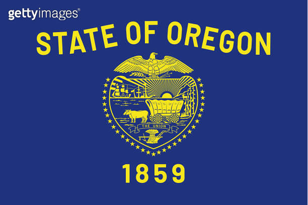 Flag of Oregon, symbol of USA federal state 이미지 (2163619092) - 게티이미지뱅크