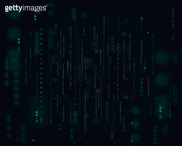 Abstract Technological Background: Matrix Style Binary Computer Code ...