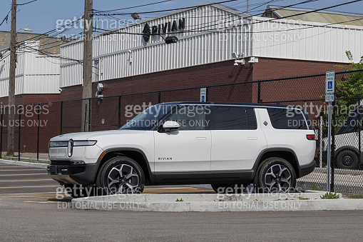 Rivian R1S SUV display. Rivian offers the R1S in Adventure, Adventure ...