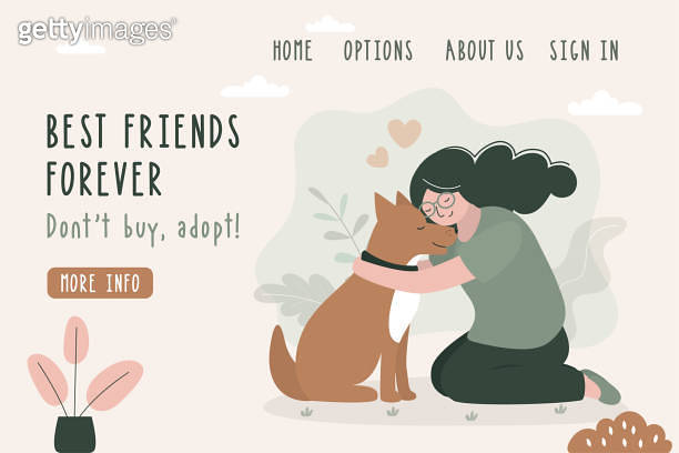 Happy girl hugging cute dog. Fulfilling the desires. Best friends ...