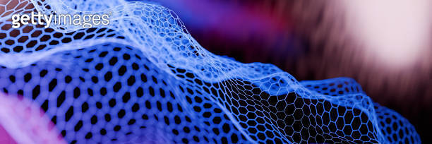 Abstract digital net pattern with blue and purple hues.3d rendering 이미지 ...