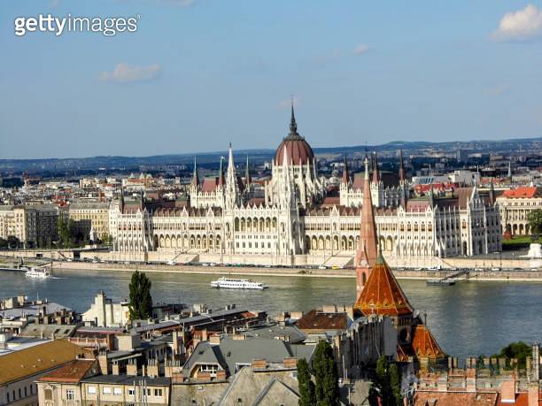 Budapest historical building architecture old town Buda main street ...