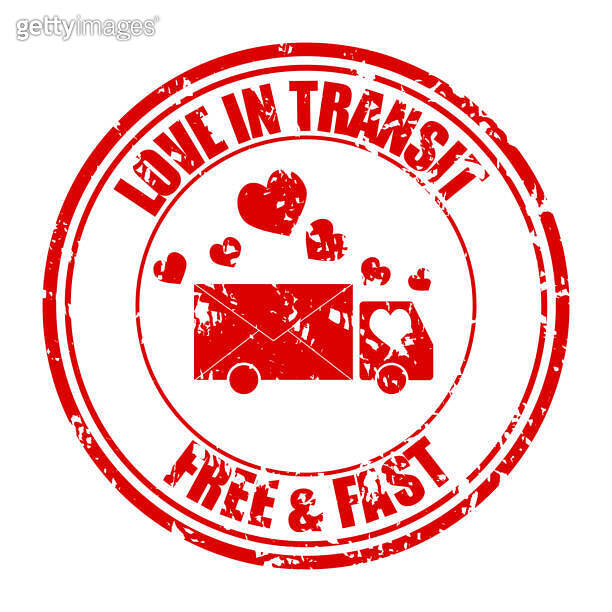 Love in transit rubber stamp for post office delivery, free and fast ...