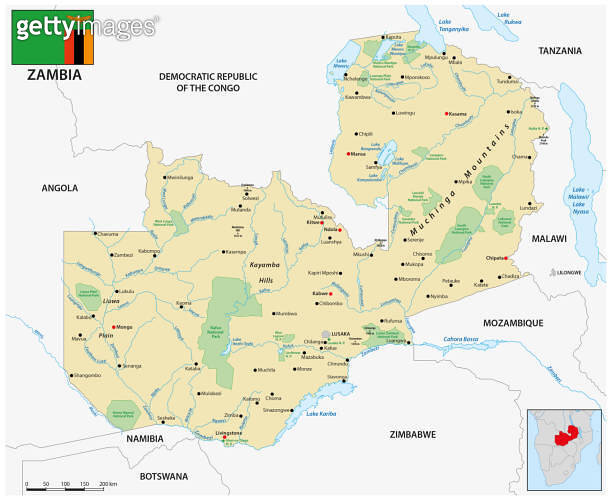 Vector map of the Republic of Zambia (2165246359) 일러스트, 무료 일러스트 - 게티이미지뱅크