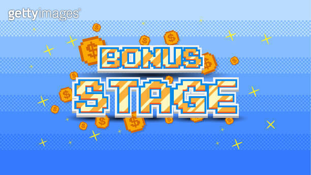 bonus stage.pixel art .8 bit game.retro game. for game assets in vector ...