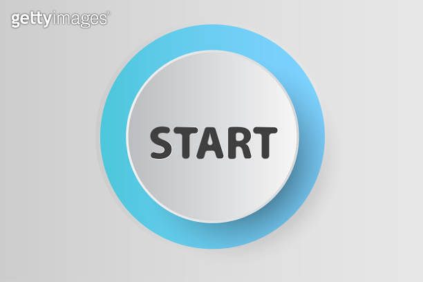 Start button.red glow bar around the white button. Minimal style ...