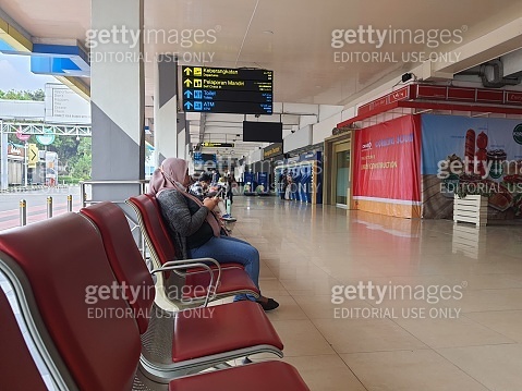 The atmosphere of the waiting room at Halim Perdana Kusuma Airport ...