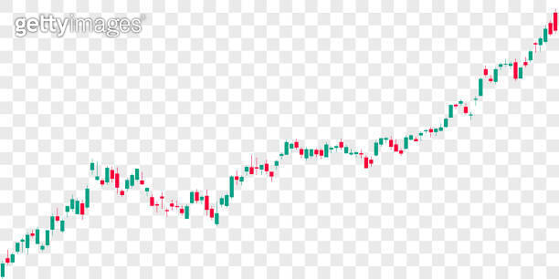 Bullish candlestick trading graph isolated on transparent background ...