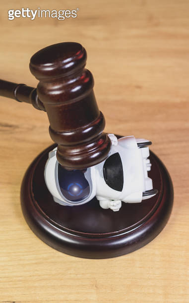 Judge Hammer for adjudication to the Real Robot. Adjudgement Gavel with ...