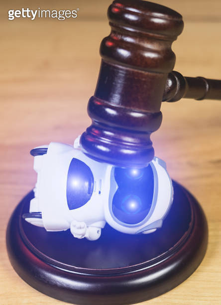 Judge Hammer for adjudication to the Real Robot. Adjudgement Gavel with ...