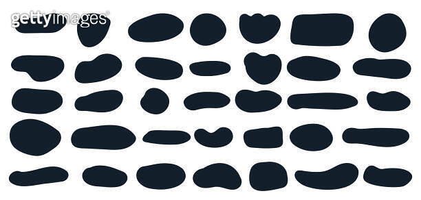 Irregular blob shape asymmetric elements. Vector illustration set ...