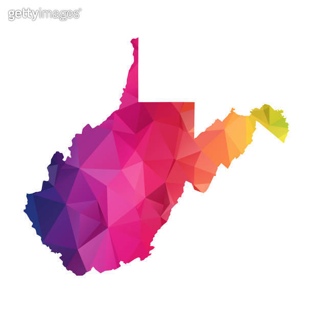 Abstract Polygon Map - Vector illustration Low Poly Color Rainbow West ...