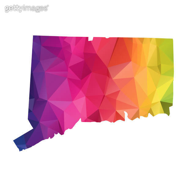 Abstract Polygon Map - Vector illustration Low Poly Color Rainbow ...
