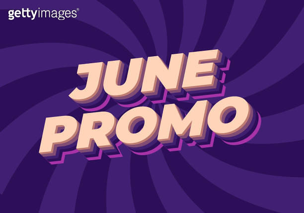 June promo. Text effect in 3D look with eye catching colors 이미지 ...