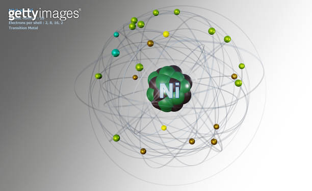 Atom of Nickel with Core and 28 Electrons on white 이미지 (1901723634 ...