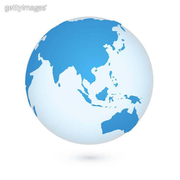 Earth globe transparent world map blue sphere shape realistic vector ...