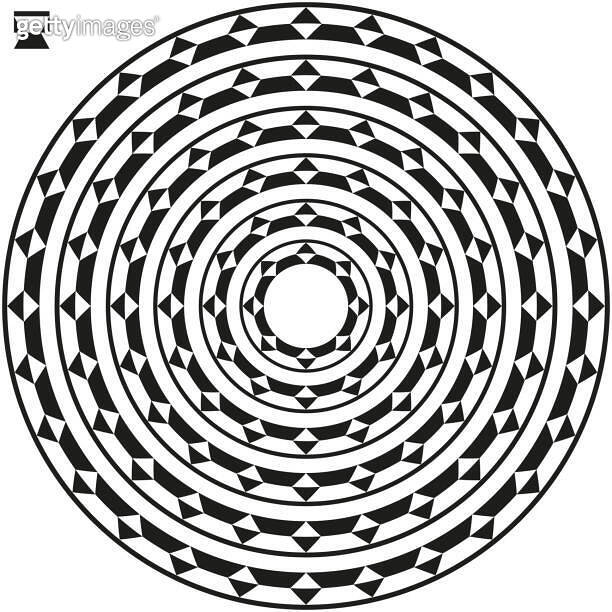 African or Mexican Aztec round circular border frame in a range of ...