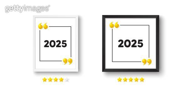 2025 year icon. Event schedule annual date. Photo frame with 3d ...