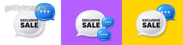 Exclusive Sale tag. Special offer price sign. Chat speech bubble 3d ...