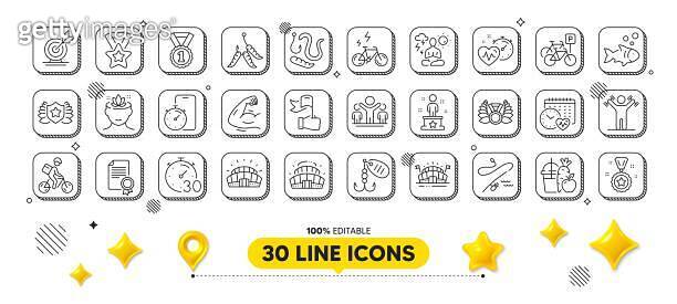 Winner reward, Leadership and Maggots line icons pack. For web app. 3d ...