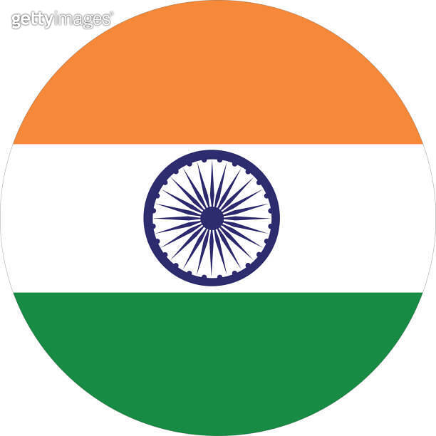 Flag of India round icon, banner vector illustration. (2160984940) 일러스트 ...