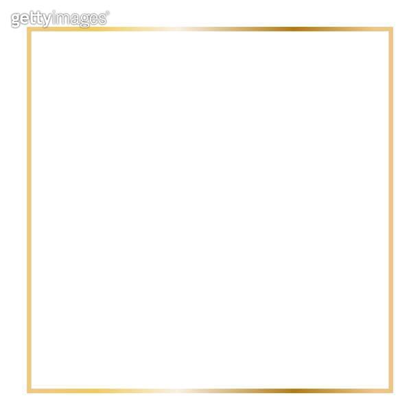 Gold square frame. Vector outline thin aesthetic border for invitations design 이미지 (2148807965 ...