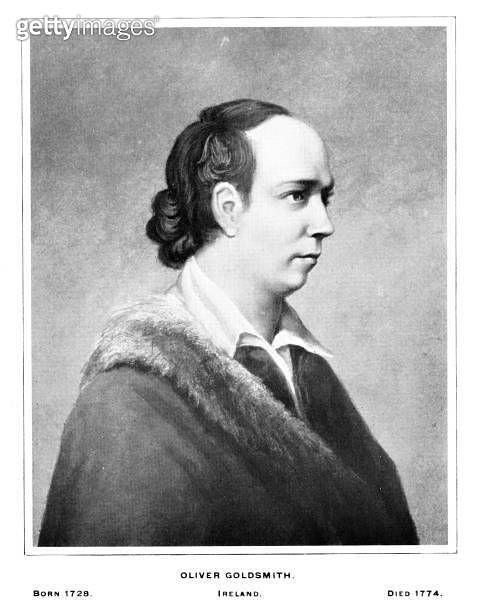 Oliver Goldsmith Portrait, English-Irish Poet, Author, Playwright, 18th ...
