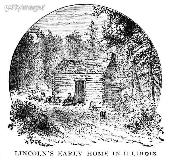 Abraham Lincoln's Log Cabin in Illinois , 16th President of the United ...