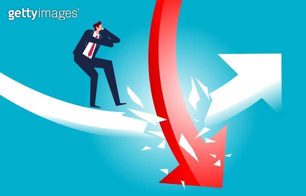 Crash, lagging or recessionary economic or business development ...