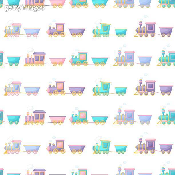 Cute children's seamless pattern with trains. Creative kids texture for ...