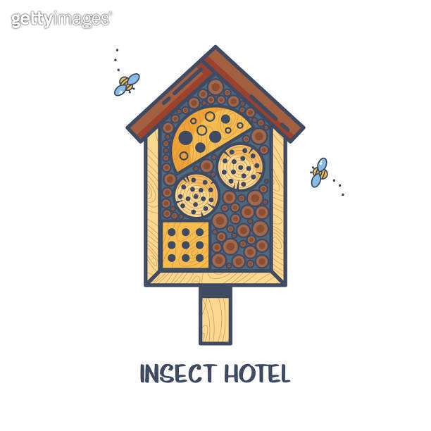 Insect bug hotel, DIY wood house with natural components. Home for ...